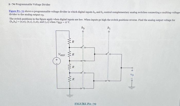 Solved Figure P2−20 shows a programmable voltage divider in | Chegg.com