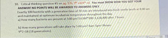 Solved 10. Critical thinking question #1 on pg. 176, 9th | Chegg.com