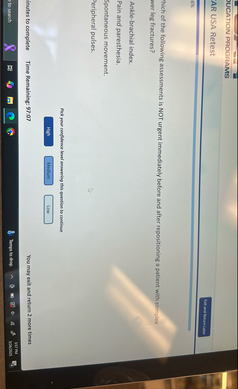 Solved DUCATION PROGRAMSAR USA Retest6%hich of the following | Chegg.com