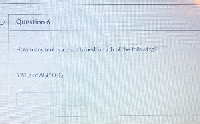 Solved How many moles are contained in each of the | Chegg.com