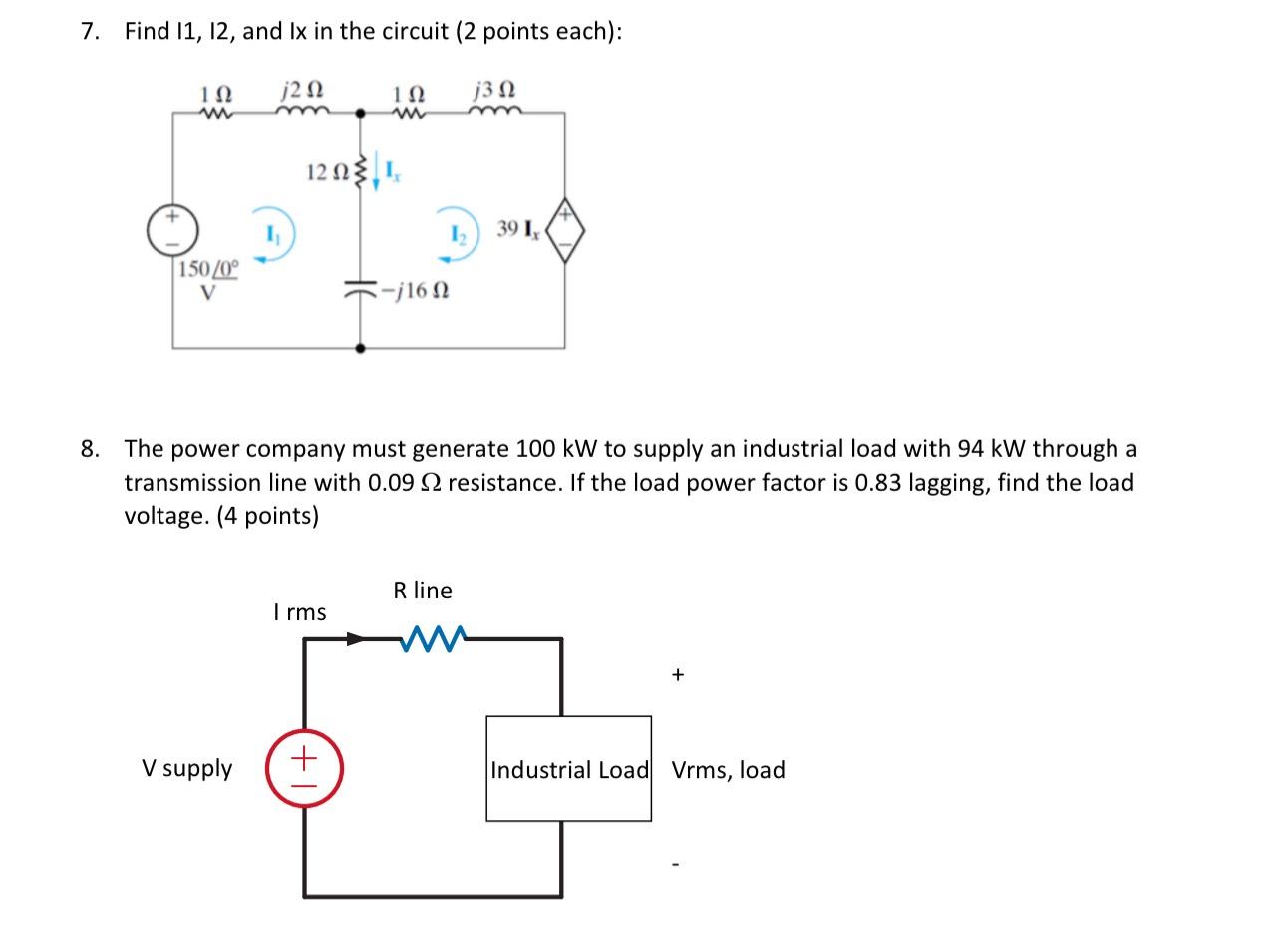 Solved Find I1,12, ﻿and Ix ﻿in the circuit ( 2 ﻿points | Chegg.com