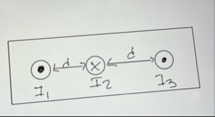 Solved Three long straight current carrying wires, each | Chegg.com