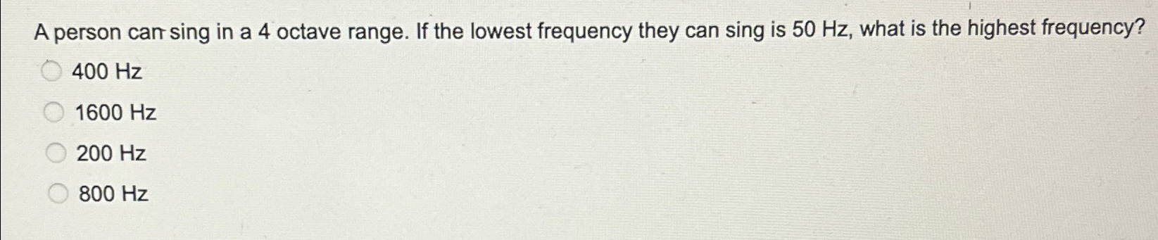 Solved A person carr sing in a 4 ﻿octave range. If the | Chegg.com