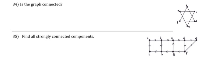Solved 34) Is the graph connected? 35) Find all strongly | Chegg.com