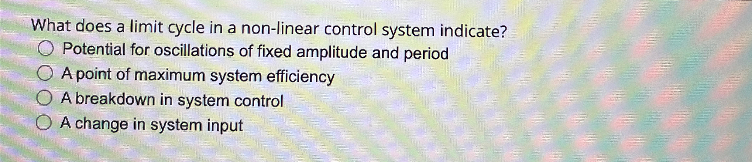 Solved What does a limit cycle in a non-linear control | Chegg.com