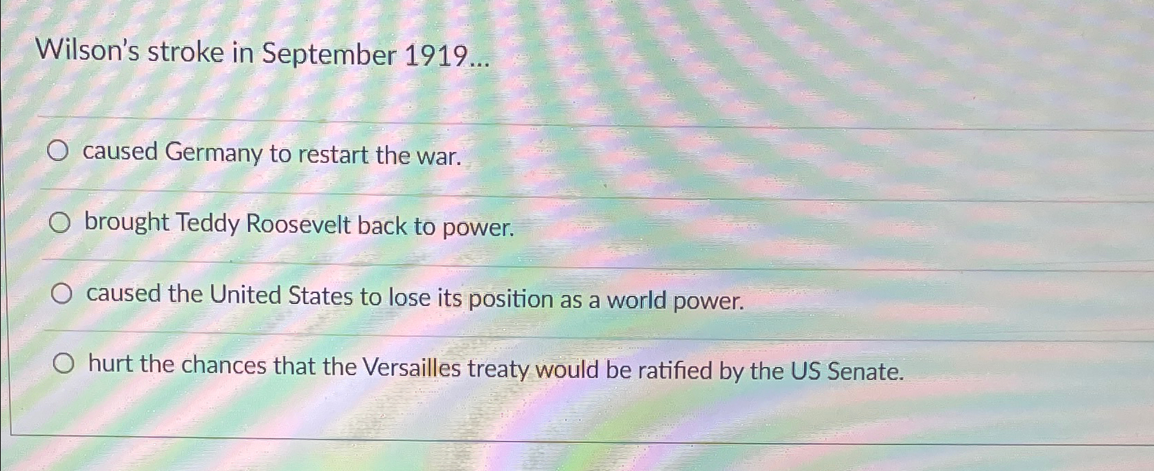 Solved Wilson's stroke in September 1919dotscaused Germany | Chegg.com