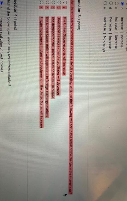 Solved b Ос Increase Increase Increase | Decrease Decrease | Chegg.com