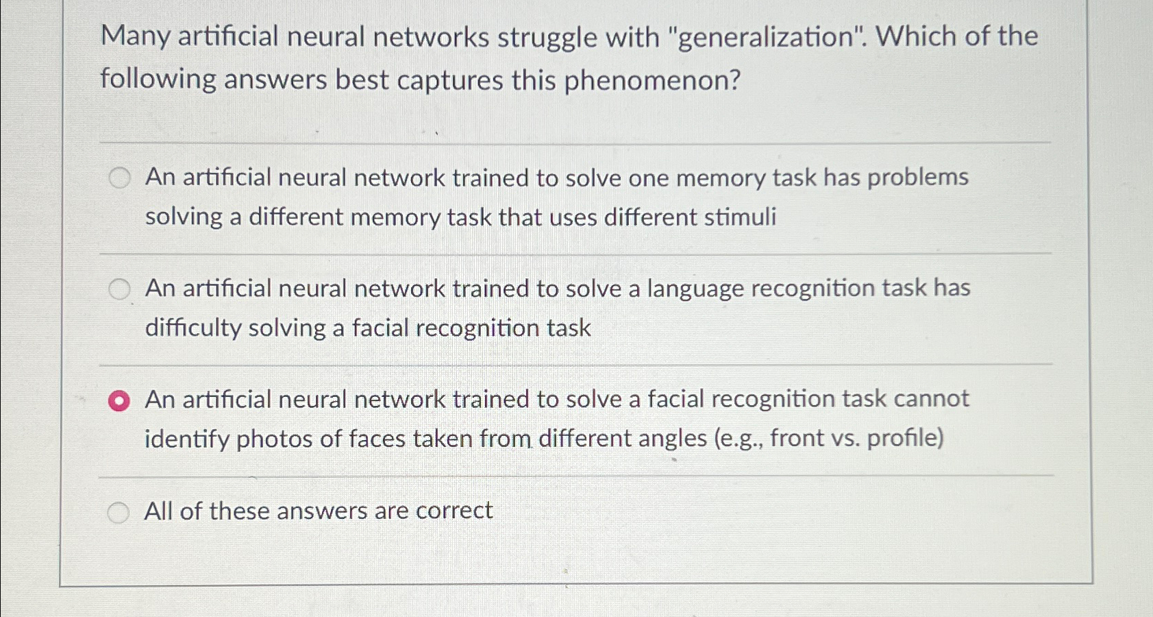 Solved Many artificial neural networks struggle with | Chegg.com