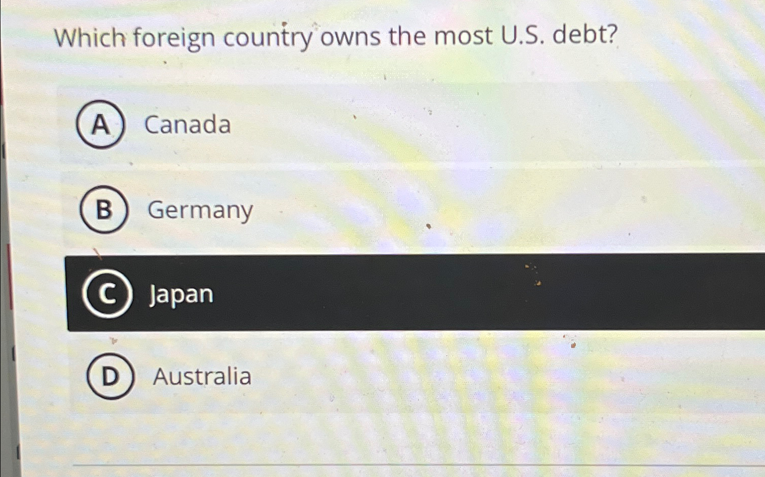 Solved Which foreign country owns the most U.S. ﻿debt? | Chegg.com