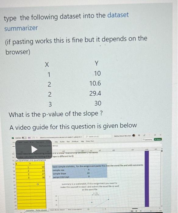 Solved type the following dataset into the dataset | Chegg.com