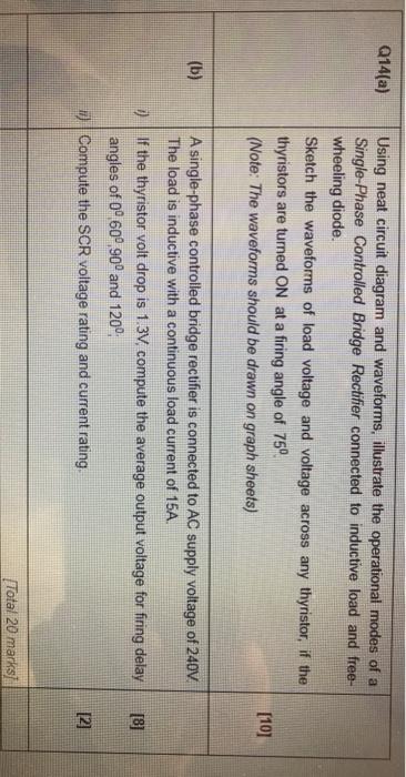 Solved Q14(a) Using neat circuit diagram and waveforms, | Chegg.com