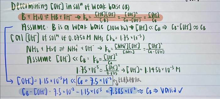 Solved B+H2O⇌HB+OH− Kb=[B][HB][OH−] Kb=CB−[OH−]2 | Chegg.com