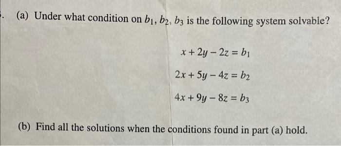 Solved (a) Under what condition on b1,b2,b3 is the following | Chegg.com