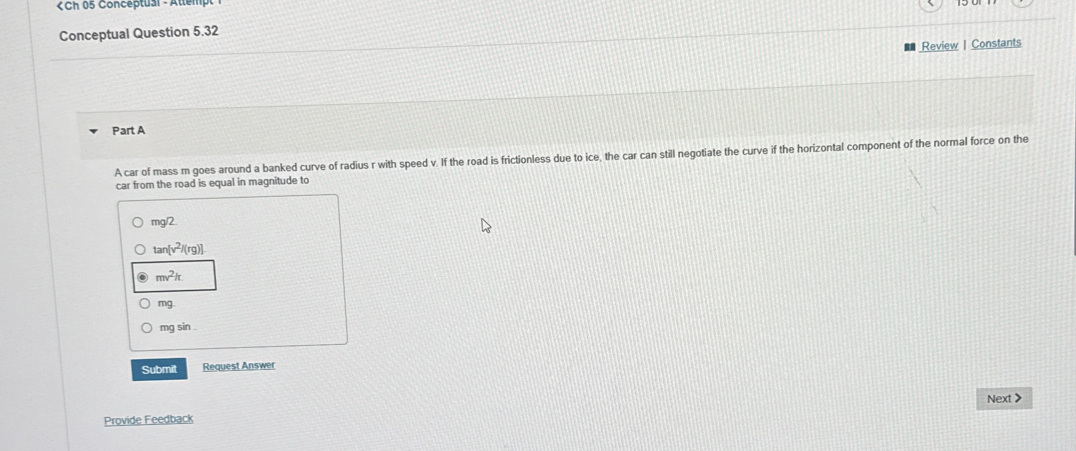 Solved Conceptual Question 5.32Review I ConstantsPart AA car | Chegg.com