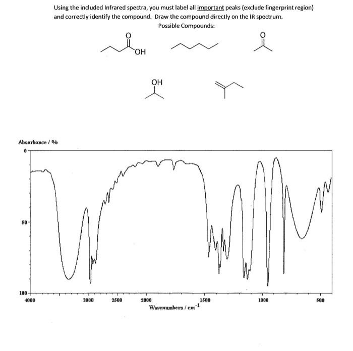 Solved Using the included infrared spectra, you must label | Chegg.com