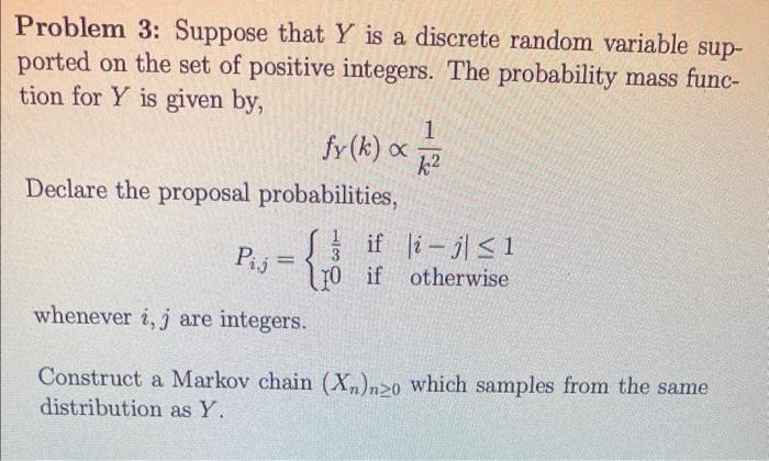 Solved Problem 3: Suppose that Y is a discrete random | Chegg.com