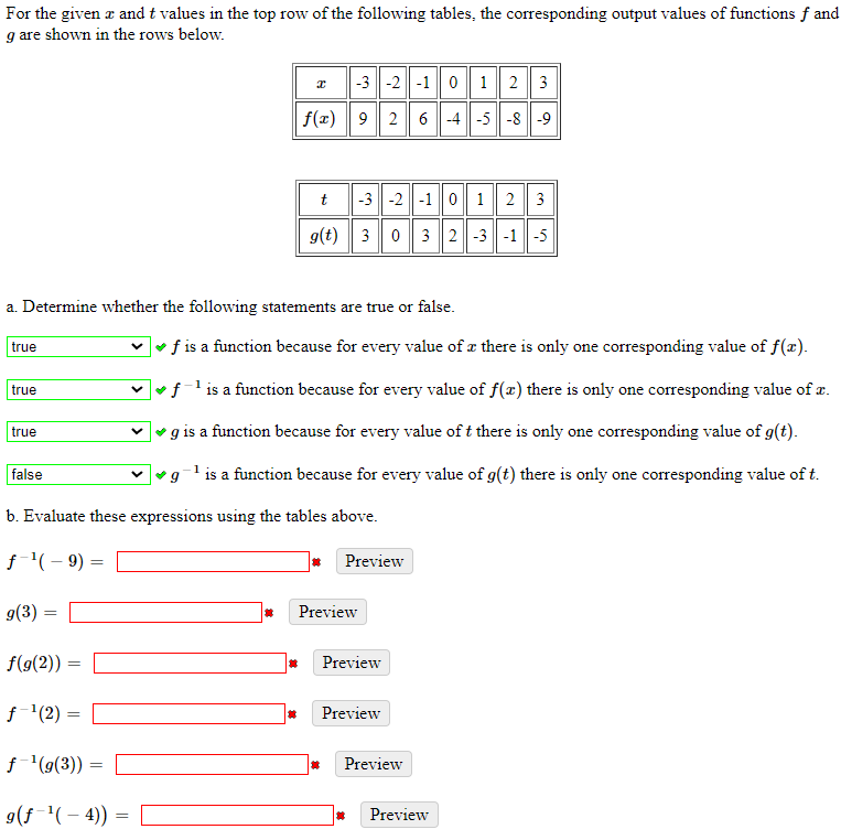 Solved For the given x ﻿and t ﻿values in the top row of the | Chegg.com