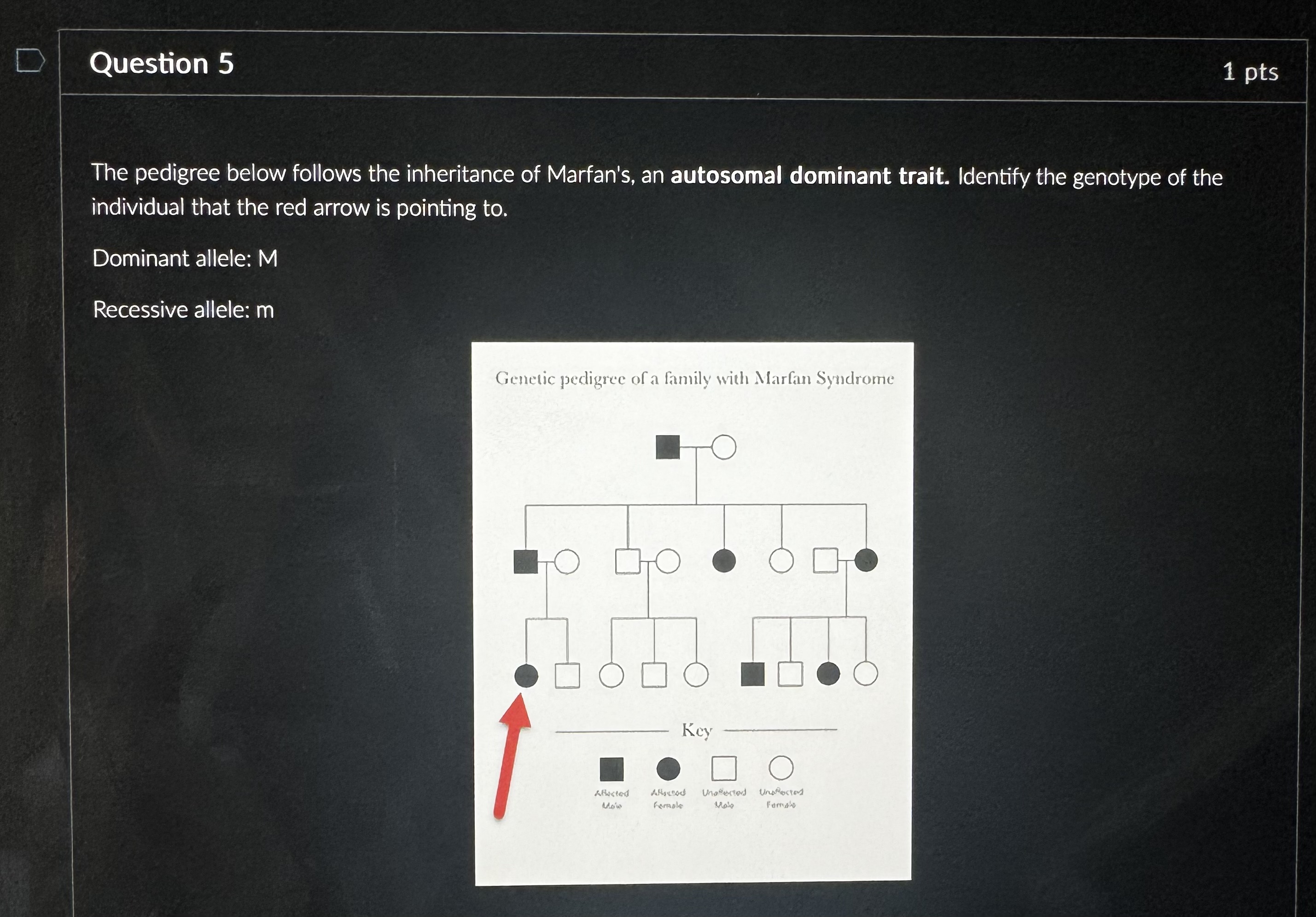 Solved Question 5The pedigree below follows the inheritance | Chegg.com