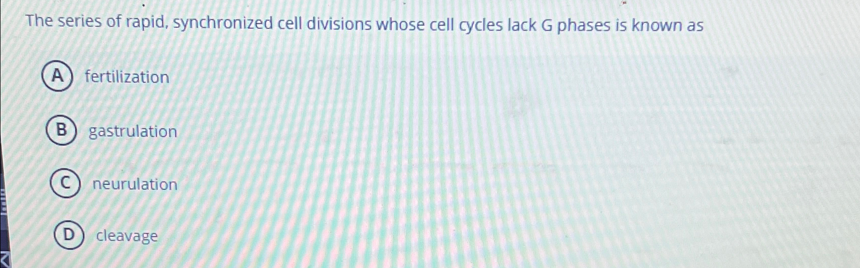 Solved The series of rapid, synchronized cell divisions | Chegg.com