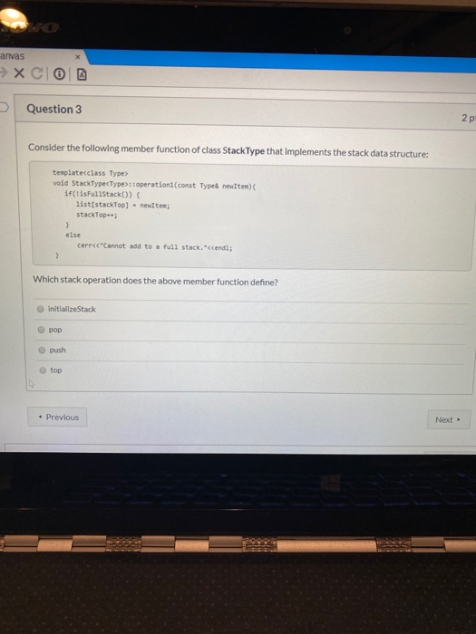 Solved anvas → XCO Question 3 2p Consider the following | Chegg.com