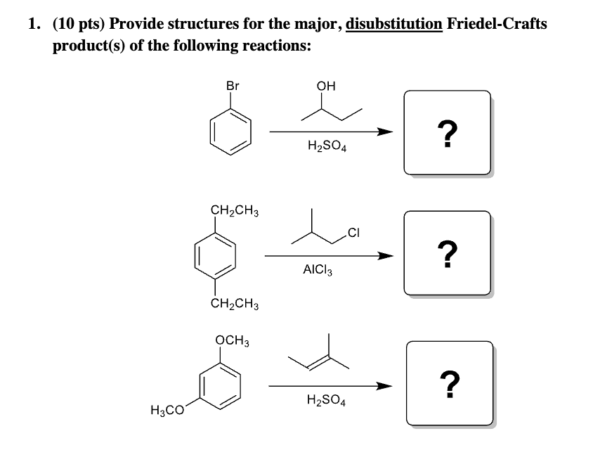 Solved 1. ( 10 ﻿pts) ﻿Provide structures for the major, | Chegg.com