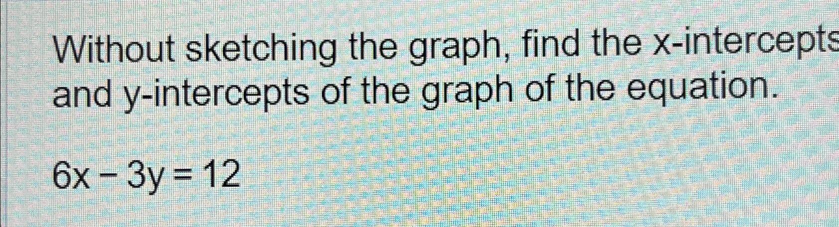 Solved Without sketching the graph, find the x-intercepts | Chegg.com