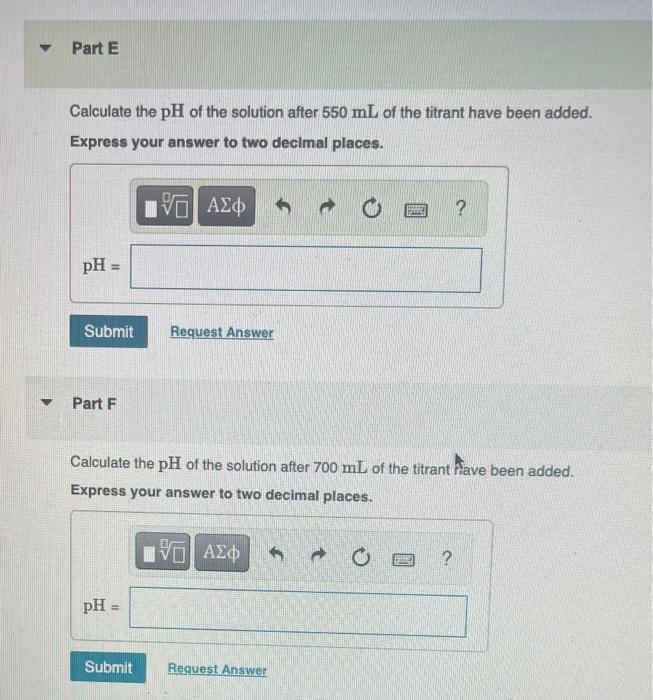 Solved Calcuiate the pH values and draw the titration curve | Chegg.com