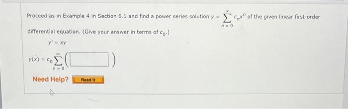 Solved Proceed as in Example 4 in Section 6.1 and find a | Chegg.com