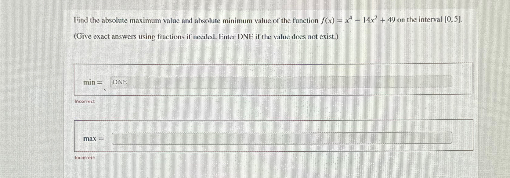 Solved Find The Absolute Maximum Value And Absolute Minimum