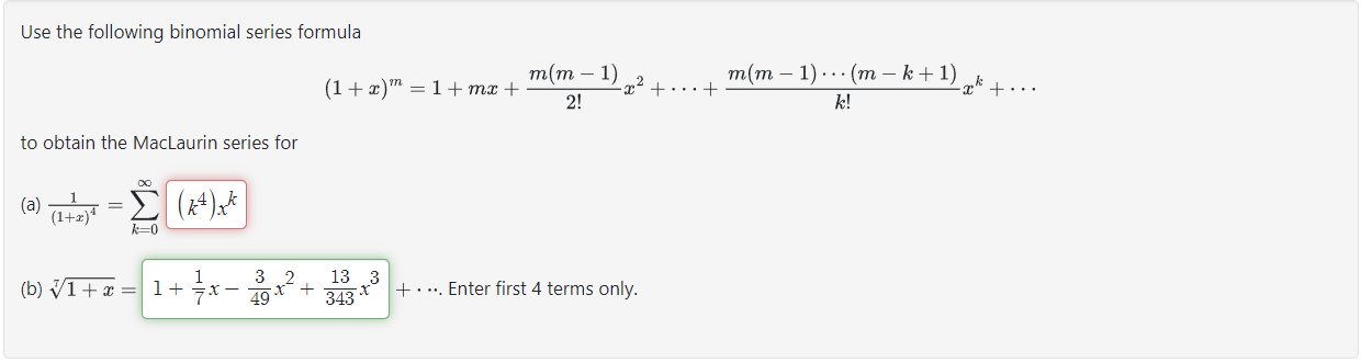 Solved I only need the series for part a: Use the following | Chegg.com