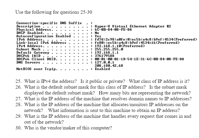 Solved Use the following for questions | Chegg.com