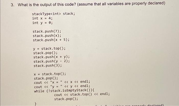 Solved 3. What is the output of this code? (assume that all | Chegg.com