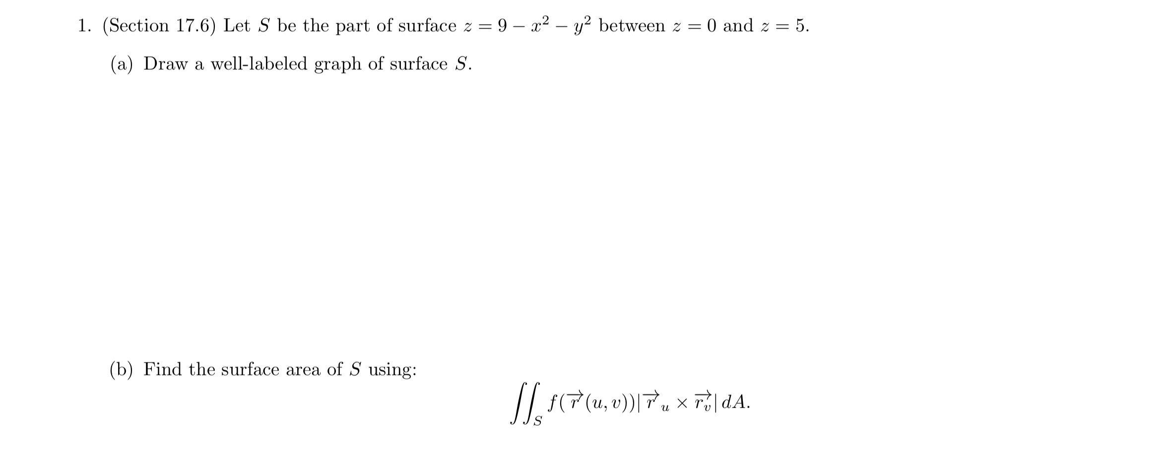 Solved (Section 17.6) ﻿Let S ﻿be the part of surface | Chegg.com