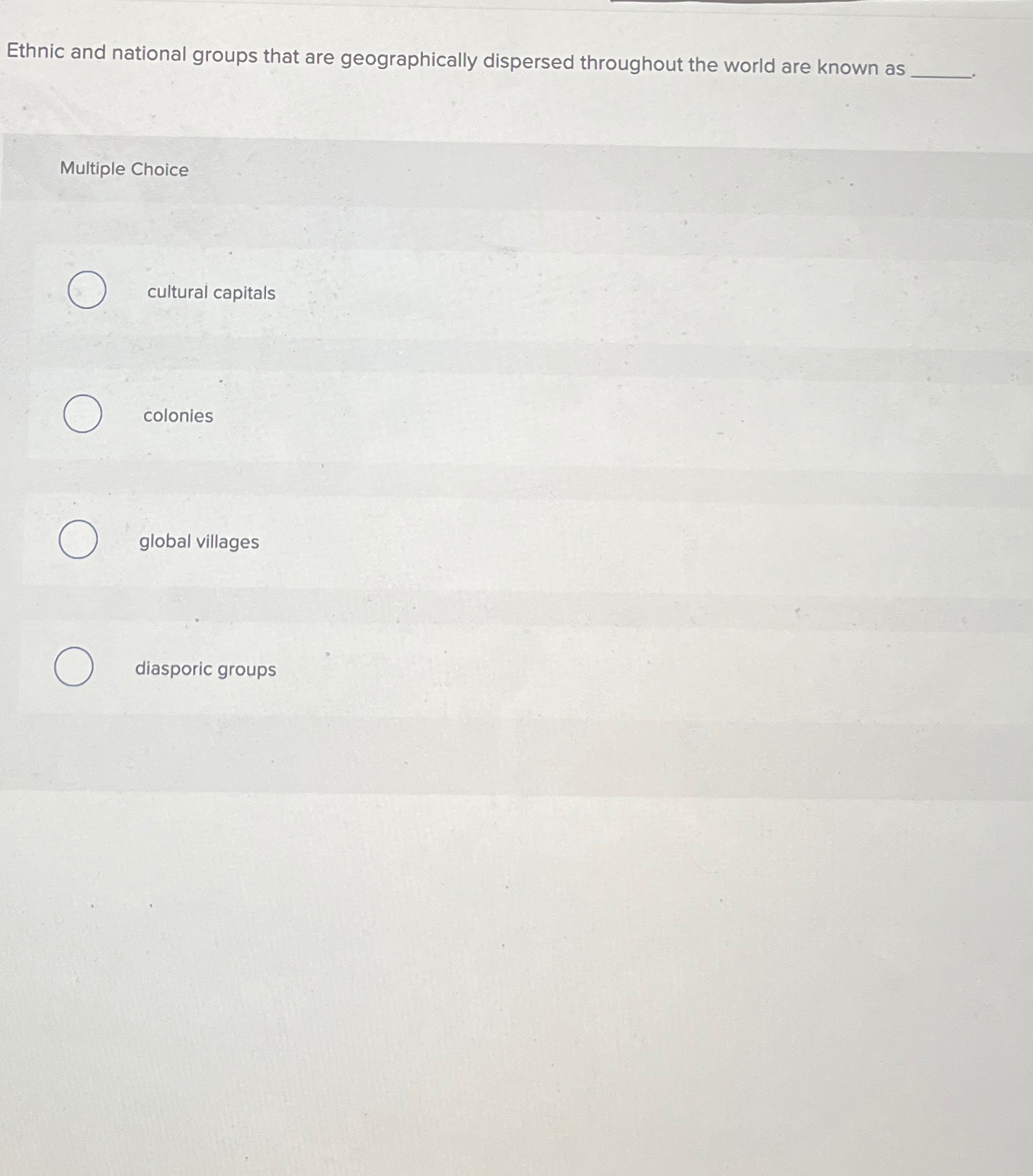 Solved Ethnic and national groups that are geographically | Chegg.com