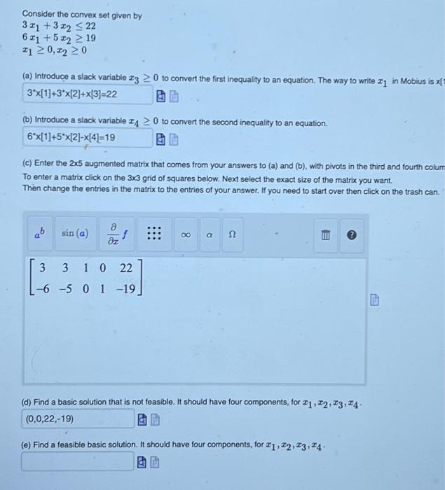 Solved Consider the convex set given by 3x1 + 3x₂ ≤ 22 6x1 | Chegg.com