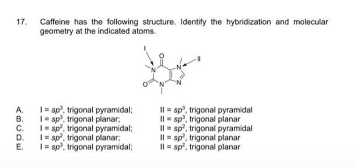Solved 17. Caffeine has the following structure. Identify | Chegg.com