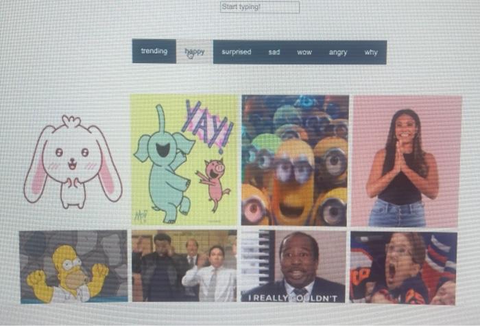 Solved i need a index.html and script.js or a gif page | Chegg.com