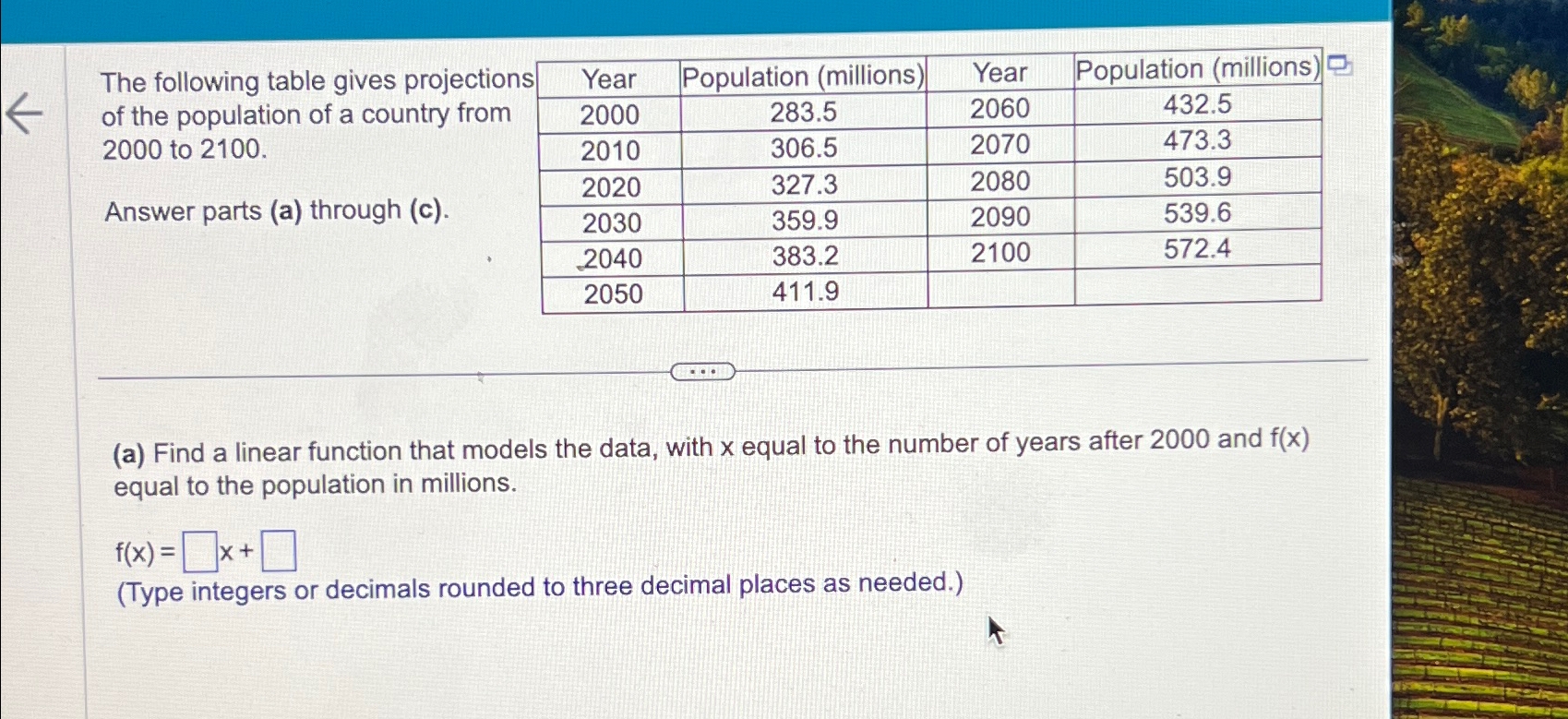 Solved The following table gives projections of the | Chegg.com
