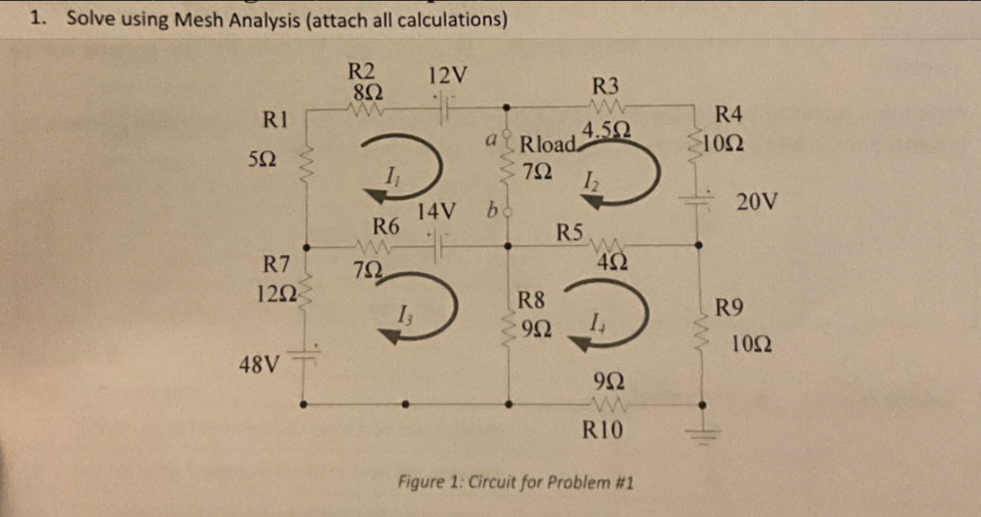 Solved Solve using Mesh Analysis. Please solve using a | Chegg.com