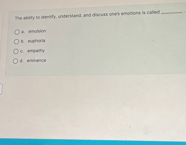 Solved The ability to identify, understand, and discuss | Chegg.com