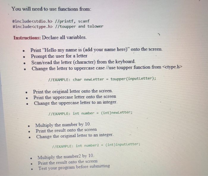 Solved You will need to use functions from: #include | Chegg.com