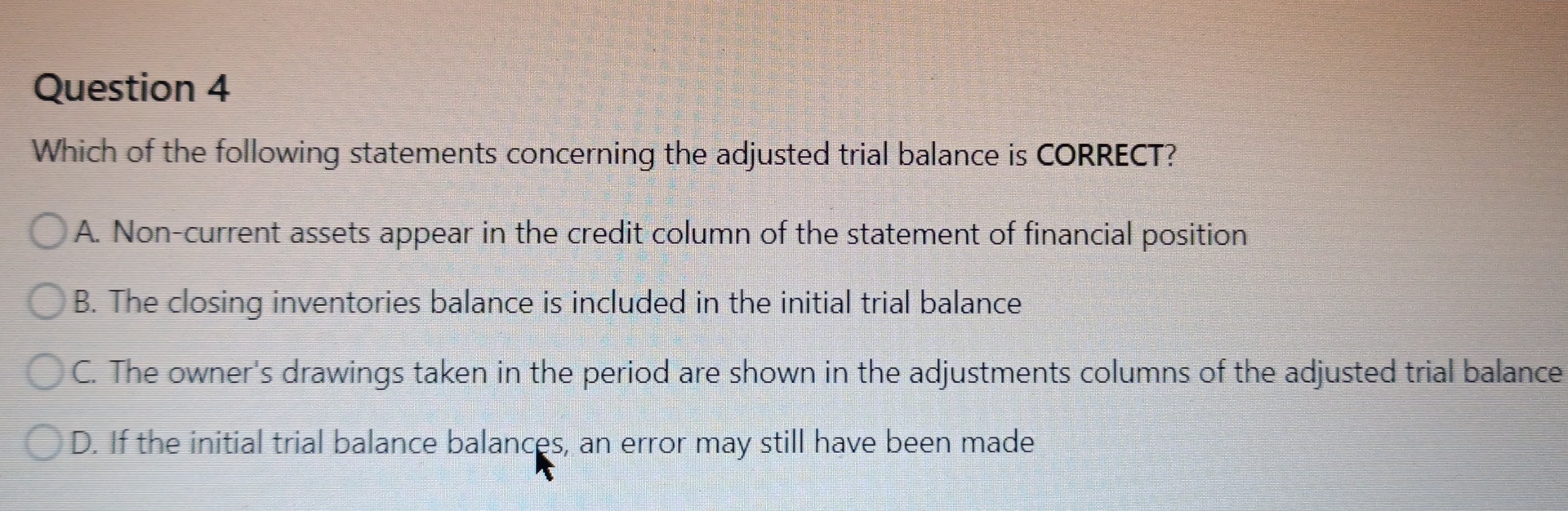 Solved Question 4Which of the following statements | Chegg.com