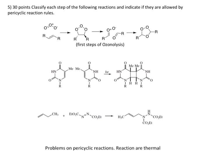 Solved 5) 30 points Classify each step of the following | Chegg.com