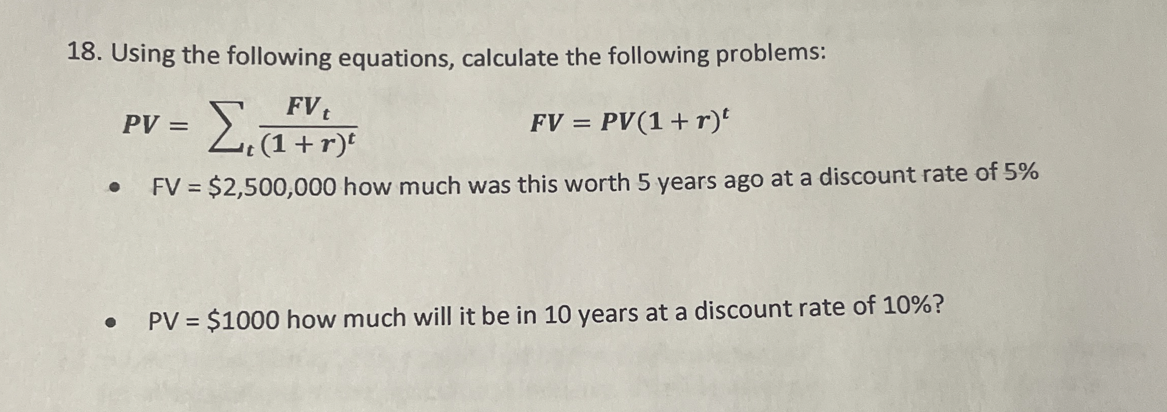 Solved Using the following equations, calculate the | Chegg.com