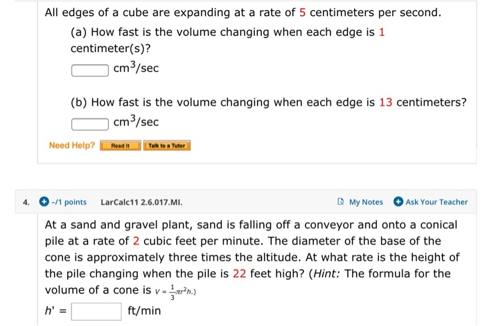 Solved All edges of a cube are expanding at a rate of 5 | Chegg.com