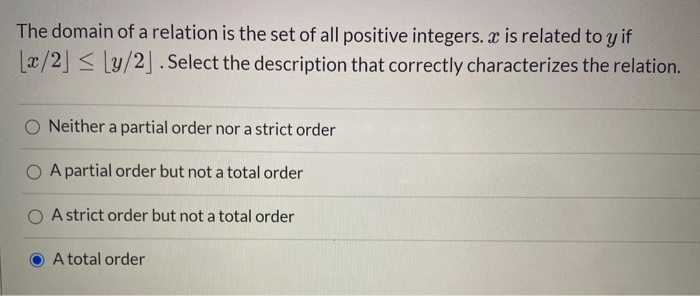 Solved The domain of a relation is the set of all positive | Chegg.com