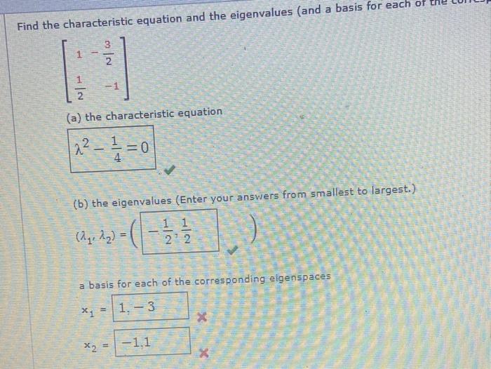 Solved Find the characteristic equation and the eigenvalues | Chegg.com