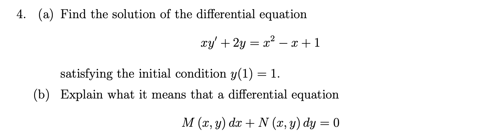 Solved (a) ﻿Find the solution of the differential | Chegg.com
