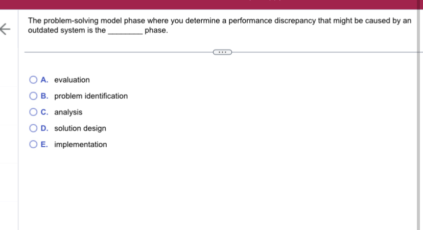 Solved The problem-solving model phase where you determine a | Chegg.com