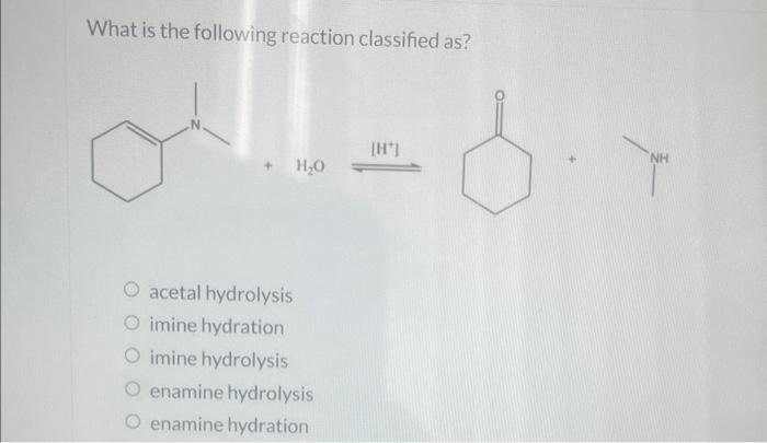 Solved What is the following reaction classified as? acetal | Chegg.com